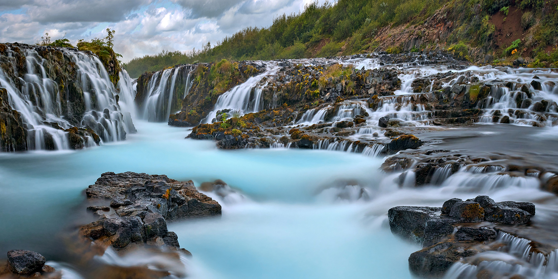 Agua Velva Panoramic | Buarafoss, Iceland | Fine Art Prints By Aaron Reed