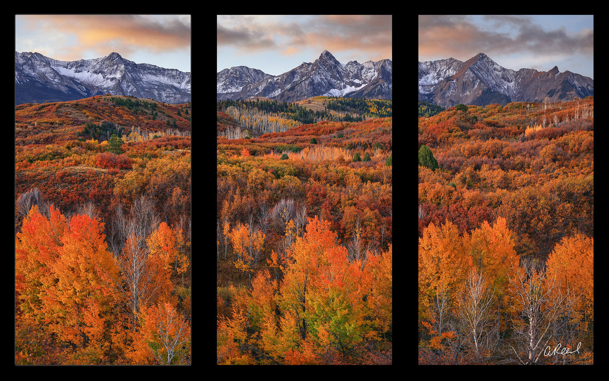 First Light Triptych | Ridgway, CO | Fine Art Prints By Aaron Reed